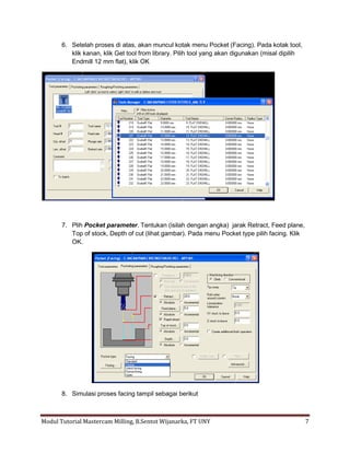 Tutorial mastercam milling 9 untuk pemula1 | PDF