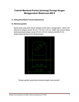 Tutorial mastercam milling 9 untuk pemula2 | PDF