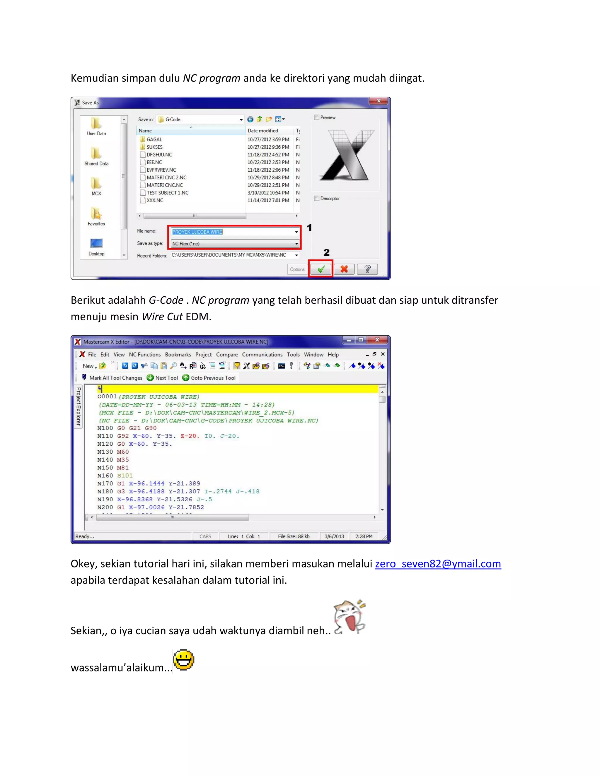 Tutorial mastercam x wire | PDF