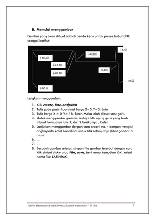 Tutorial master cam x3 for beginers | PDF