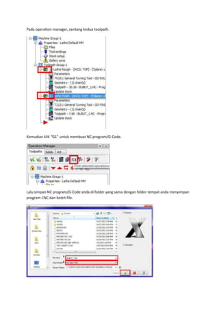 Tutorial mastercam x ; bubut cnc | PDF