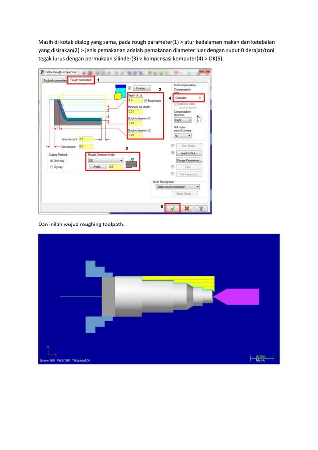 Tutorial mastercam x ; bubut cnc | PDF
