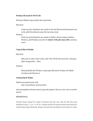 Matlab Tutorial | PDF