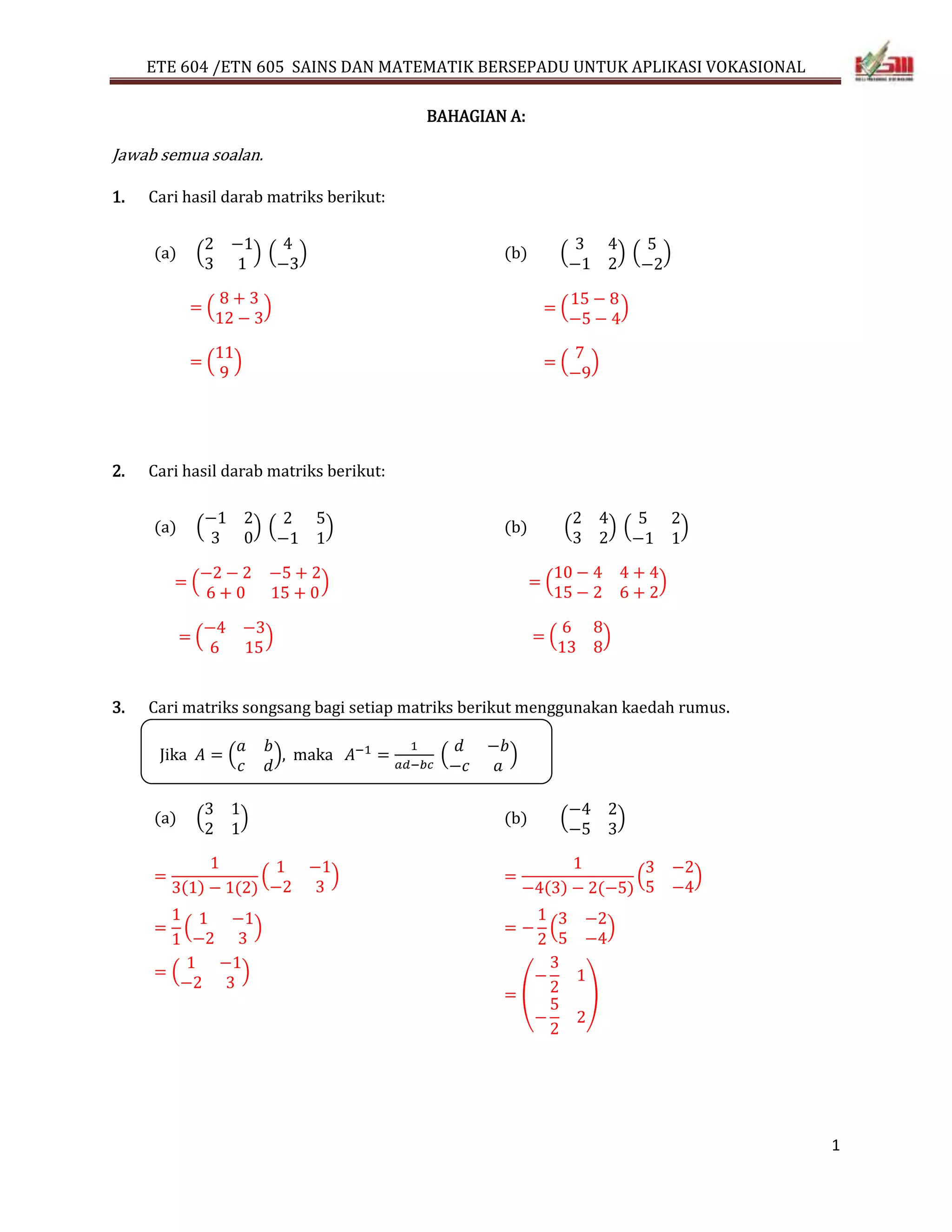 Tutorial matriks_jawapan | DOCX