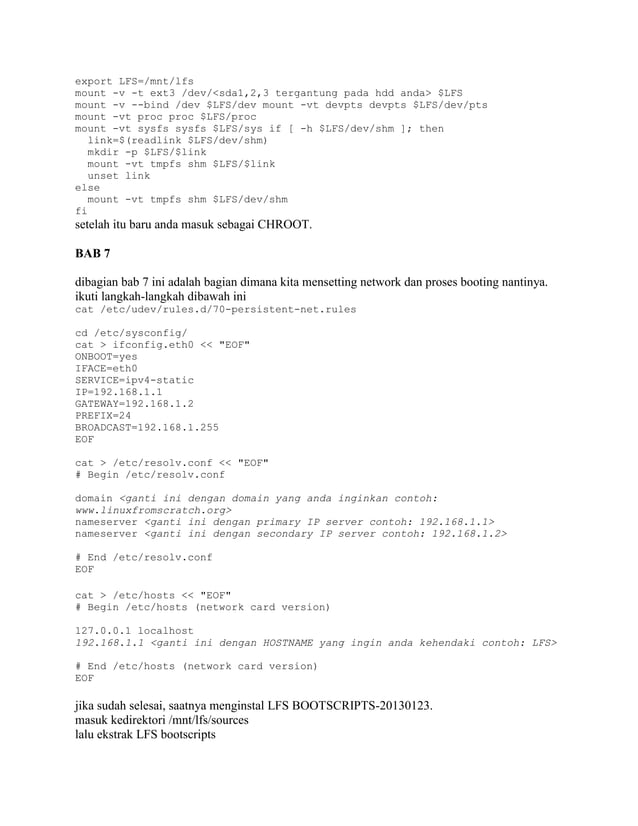 Tutorial membangun linux from scratch dari awal | PDF