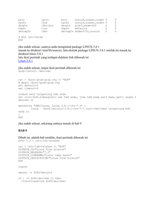 Tutorial membangun linux from scratch dari awal | PDF