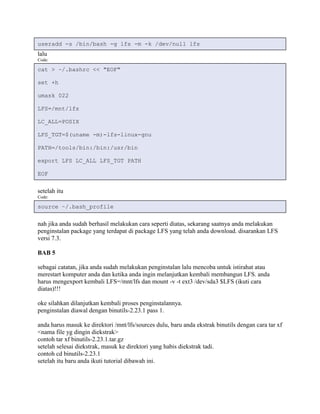 Tutorial membangun linux from scratch dari awal | PDF