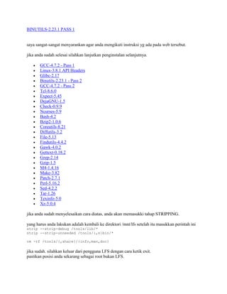 Tutorial membangun linux from scratch dari awal | PDF