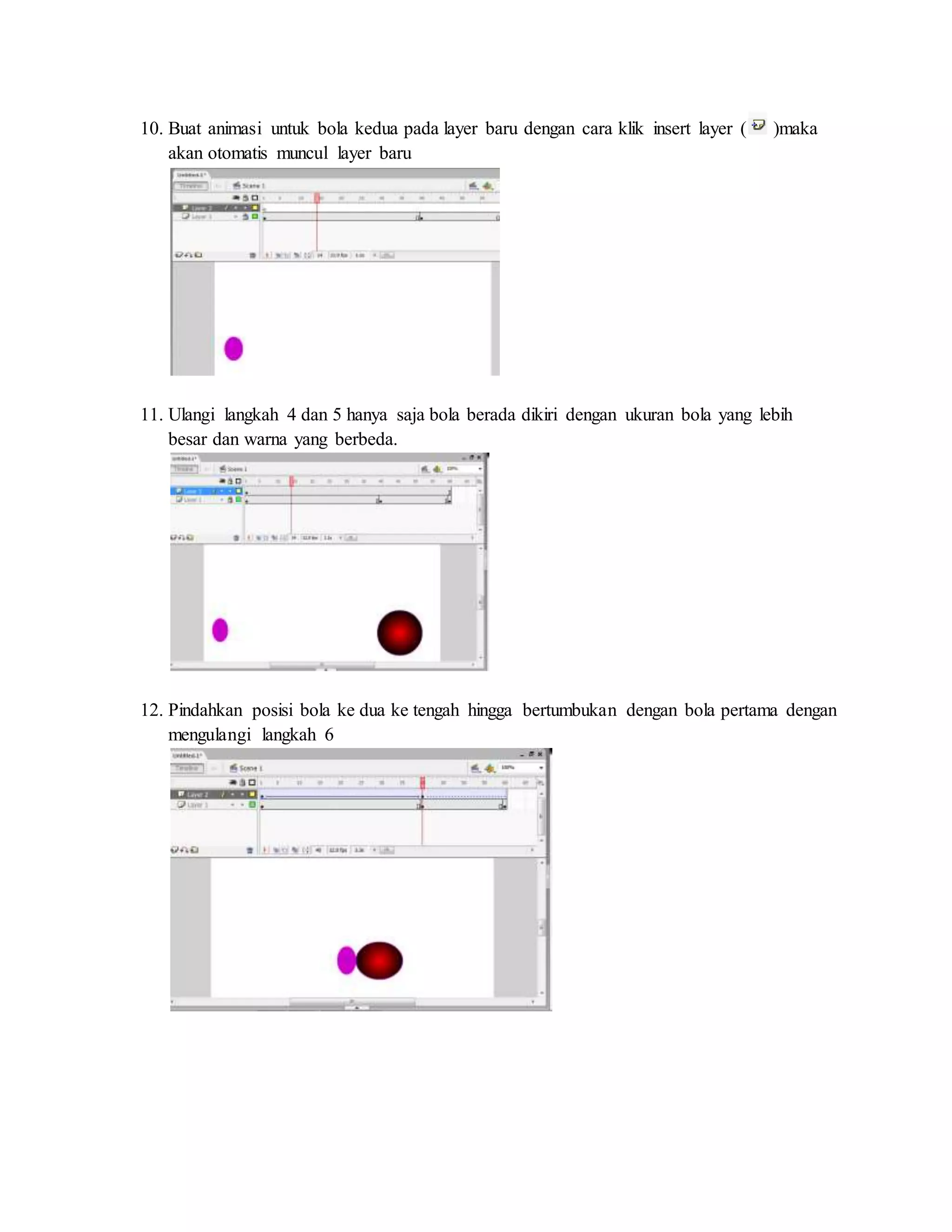 Tutorial membuat animasi tumbukan lenting sebagian | DOCX