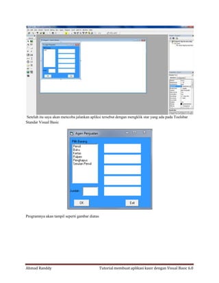 Tutorial membuat aplikasi kasir dengan vb 6.0 | DOCX