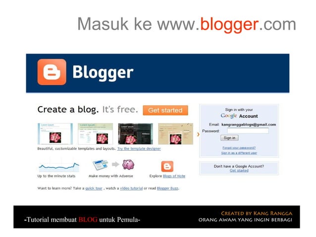 Tutorial membuat blog untuk pemula | PPT
