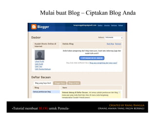 Tutorial membuat blog untuk pemula | PPT