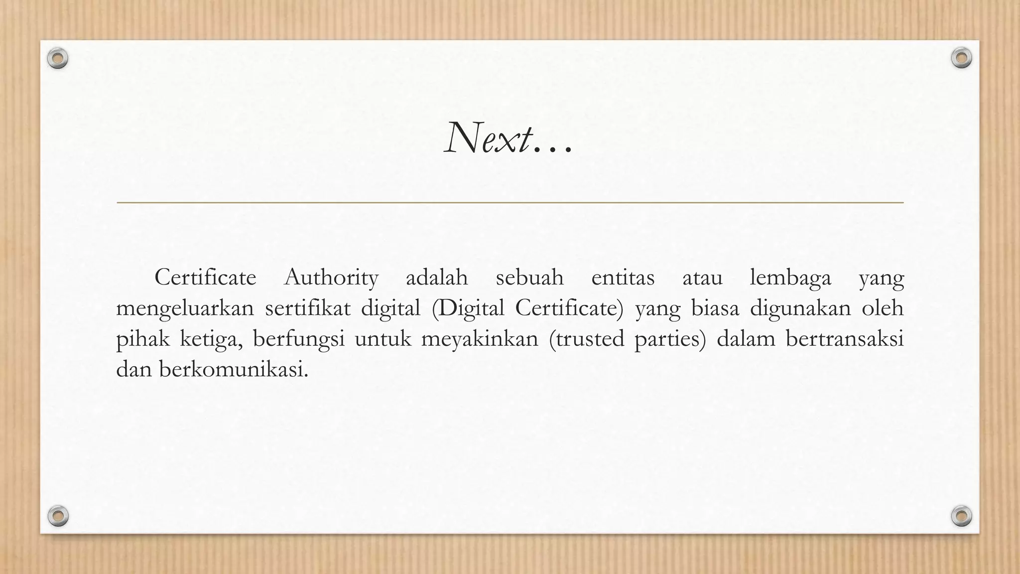 Tutorial membuat Certificate Authority menggunakan Virtual host + ssl | PPT