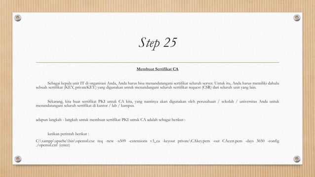 Tutorial membuat Certificate Authority menggunakan Virtual host + ssl | PPT