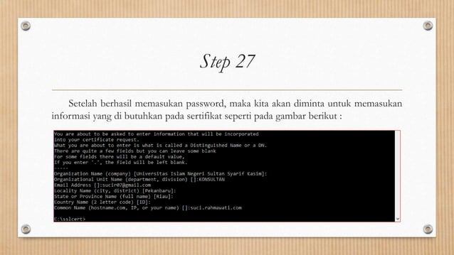 Tutorial membuat Certificate Authority menggunakan Virtual host + ssl | PPT