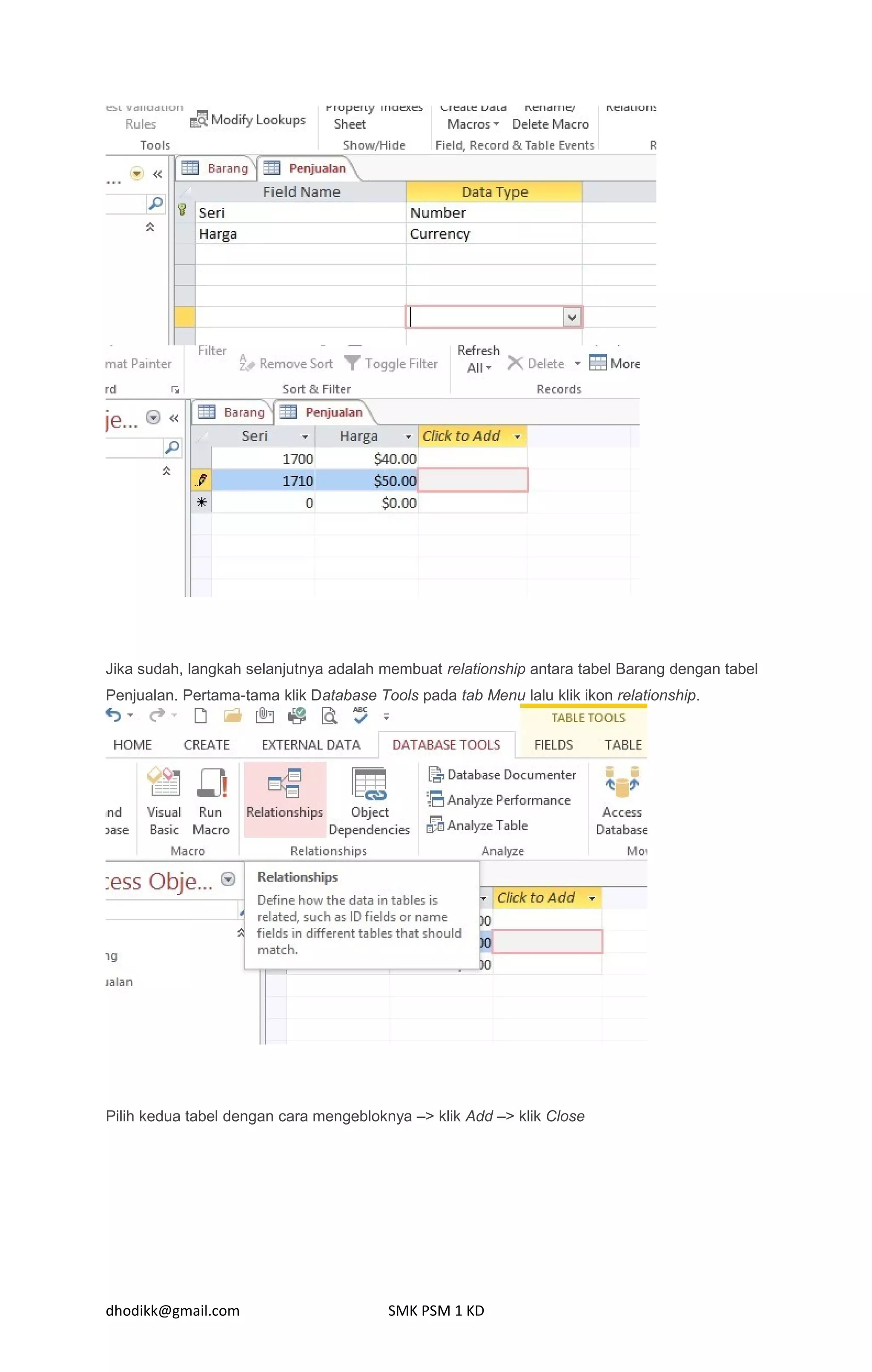Tutorial membuat database menggunakan ms access | DOC