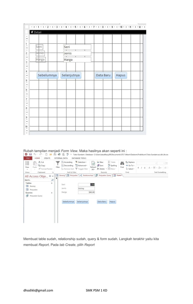 Tutorial membuat database menggunakan ms access | DOC