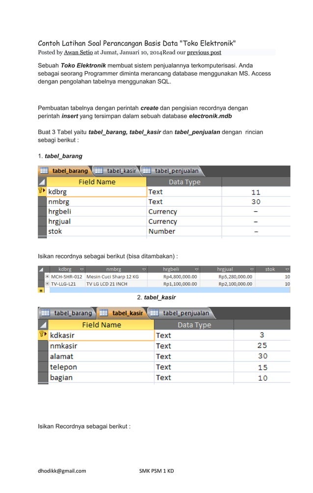 Tutorial membuat database menggunakan ms access | DOC