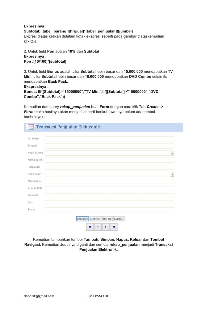Tutorial membuat database menggunakan ms access | DOC