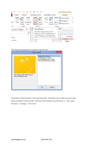 Tutorial membuat database menggunakan ms access | DOC
