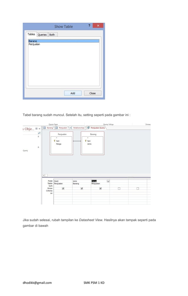 Tutorial Membuat Database Menggunakan Ms Access Doc