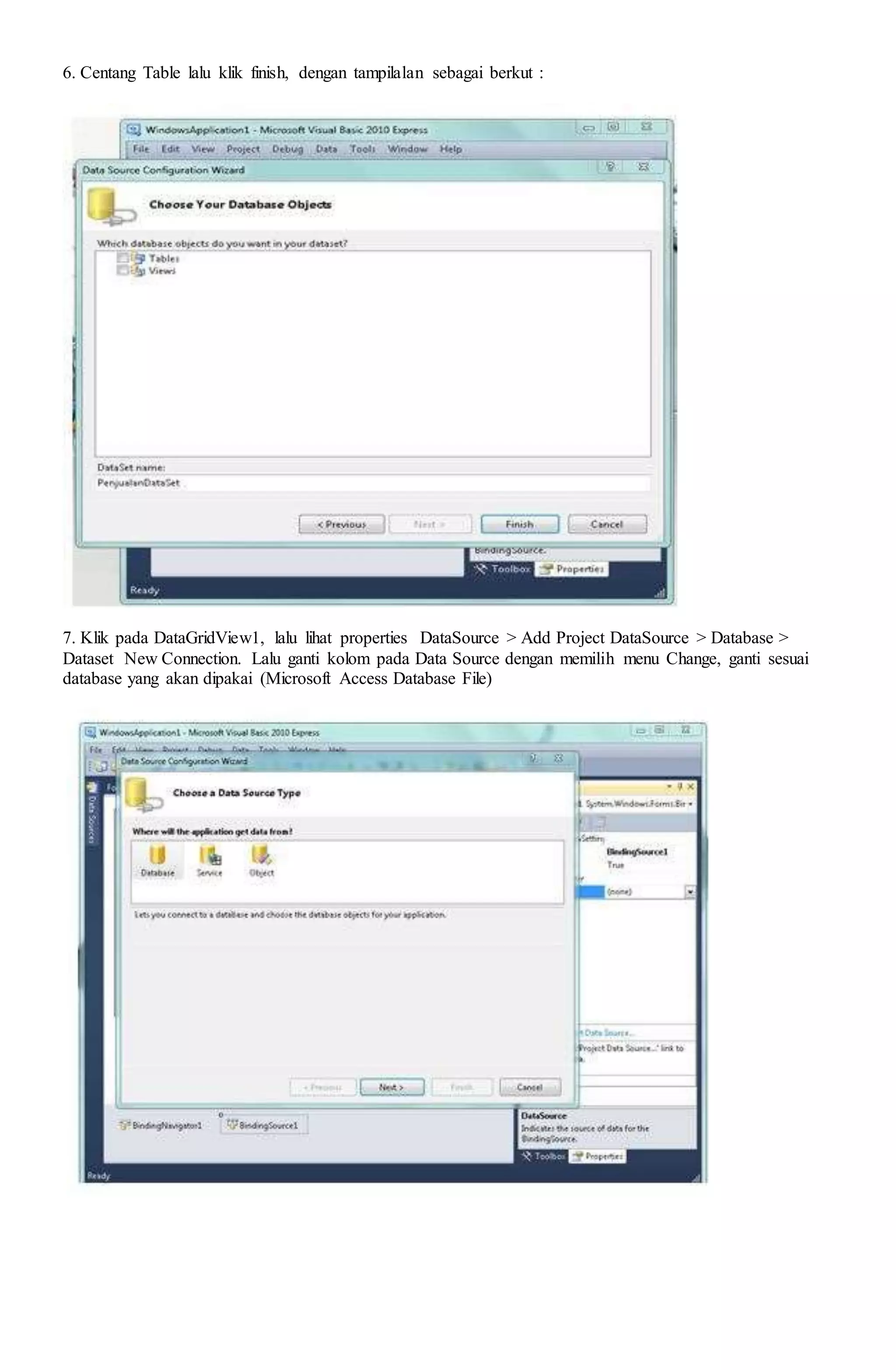 Tutorial membuat database menggunakan vb | DOCX