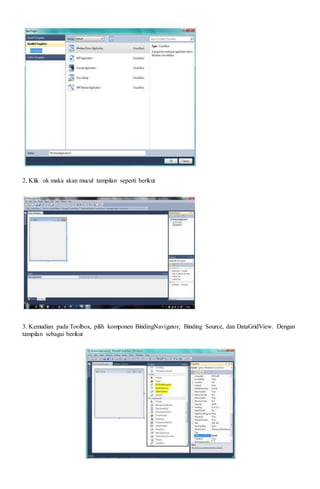 Tutorial membuat database menggunakan vb | DOCX
