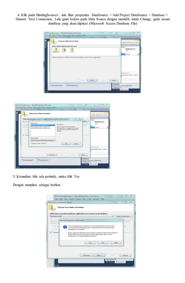 Tutorial membuat database menggunakan vb | DOCX
