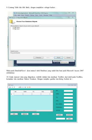 Tutorial membuat database menggunakan vb | DOCX