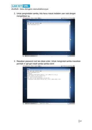 Tutorial membuat data center dengan samba di linux debian | PDF