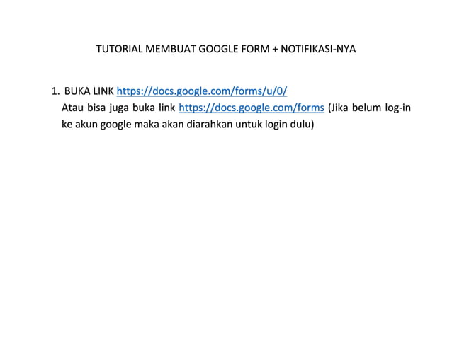 Tutorial membuat google form terbaru | PDF