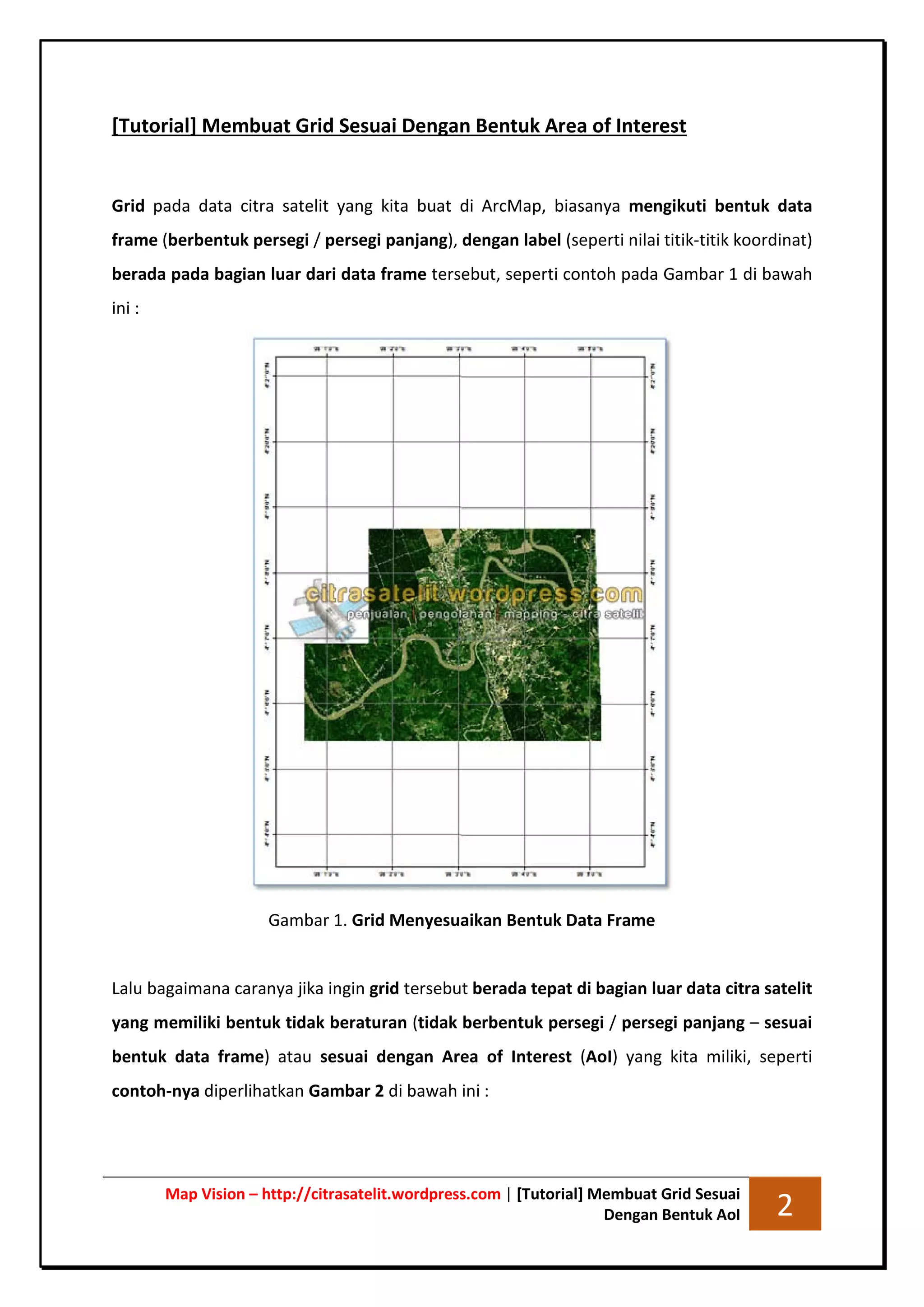[Tutorial] membuat grid sesuai dengan bentuk area of interest | PDF