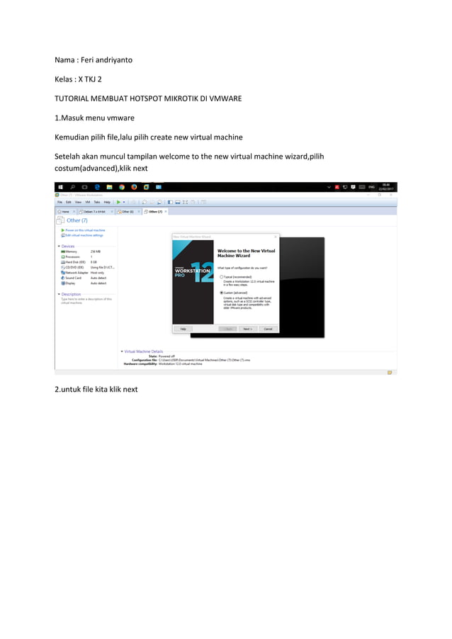Tutorial membuat hotspot mikrotik di vmware | PDF