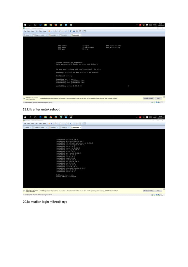 Tutorial membuat hotspot mikrotik di vmware | PDF