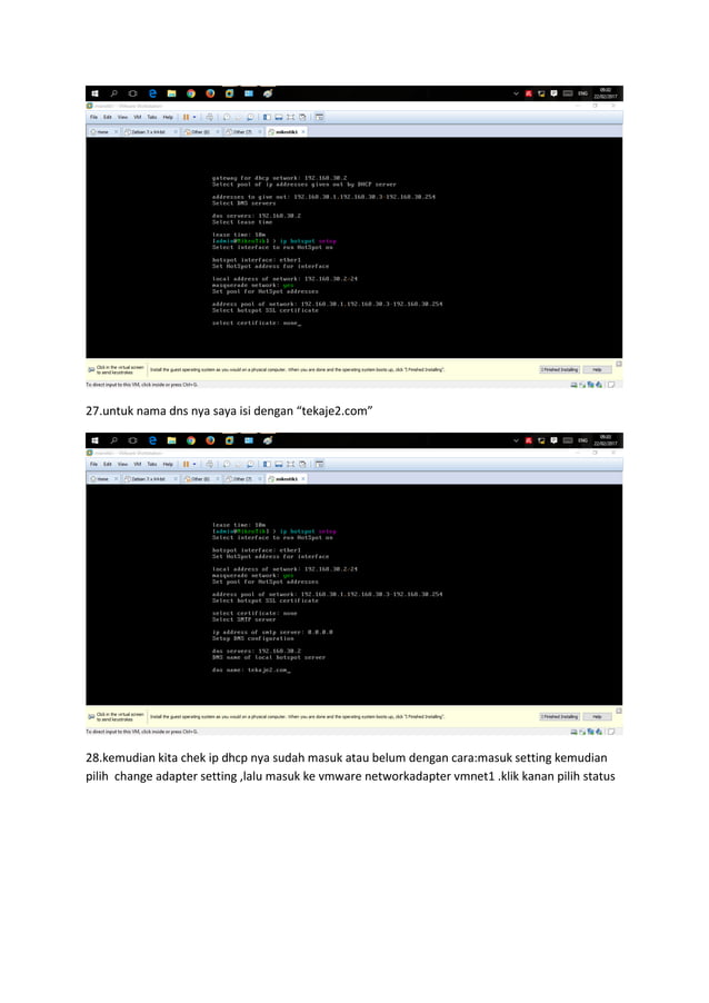 Tutorial membuat hotspot mikrotik di vmware | PDF