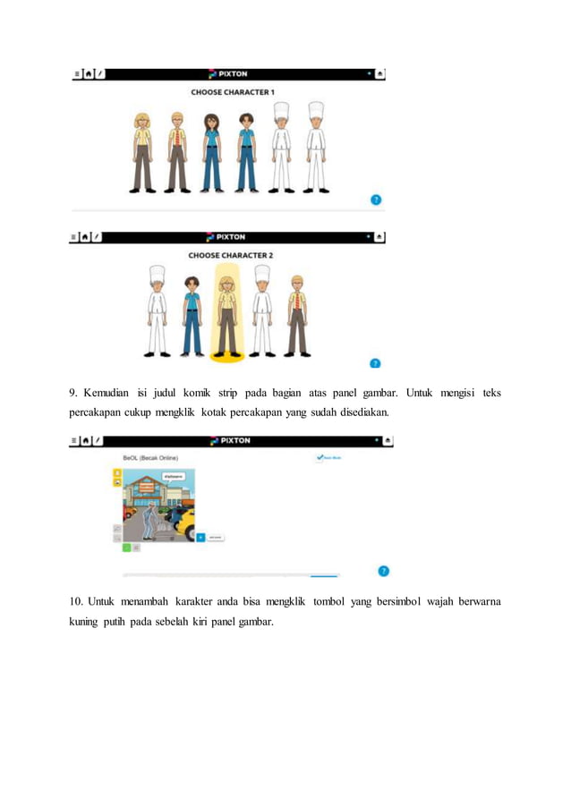 Tutorial membuat komik strip pixton | DOCX