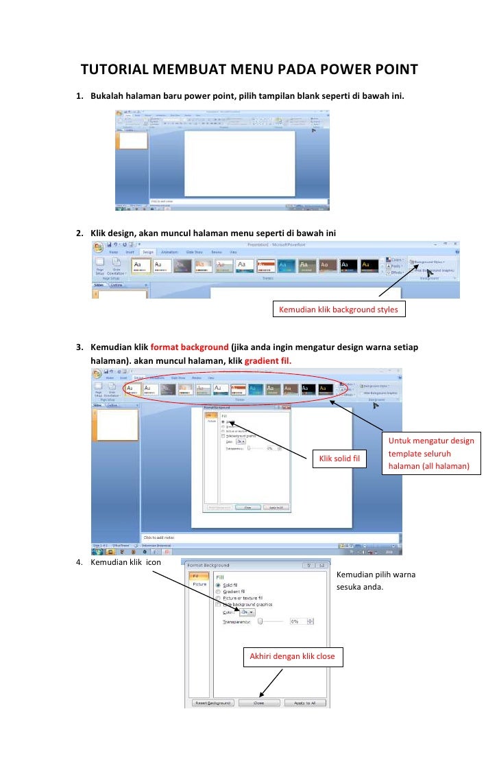 Tutorial membuat menu pada power point Tutorial membuat menu pada power point