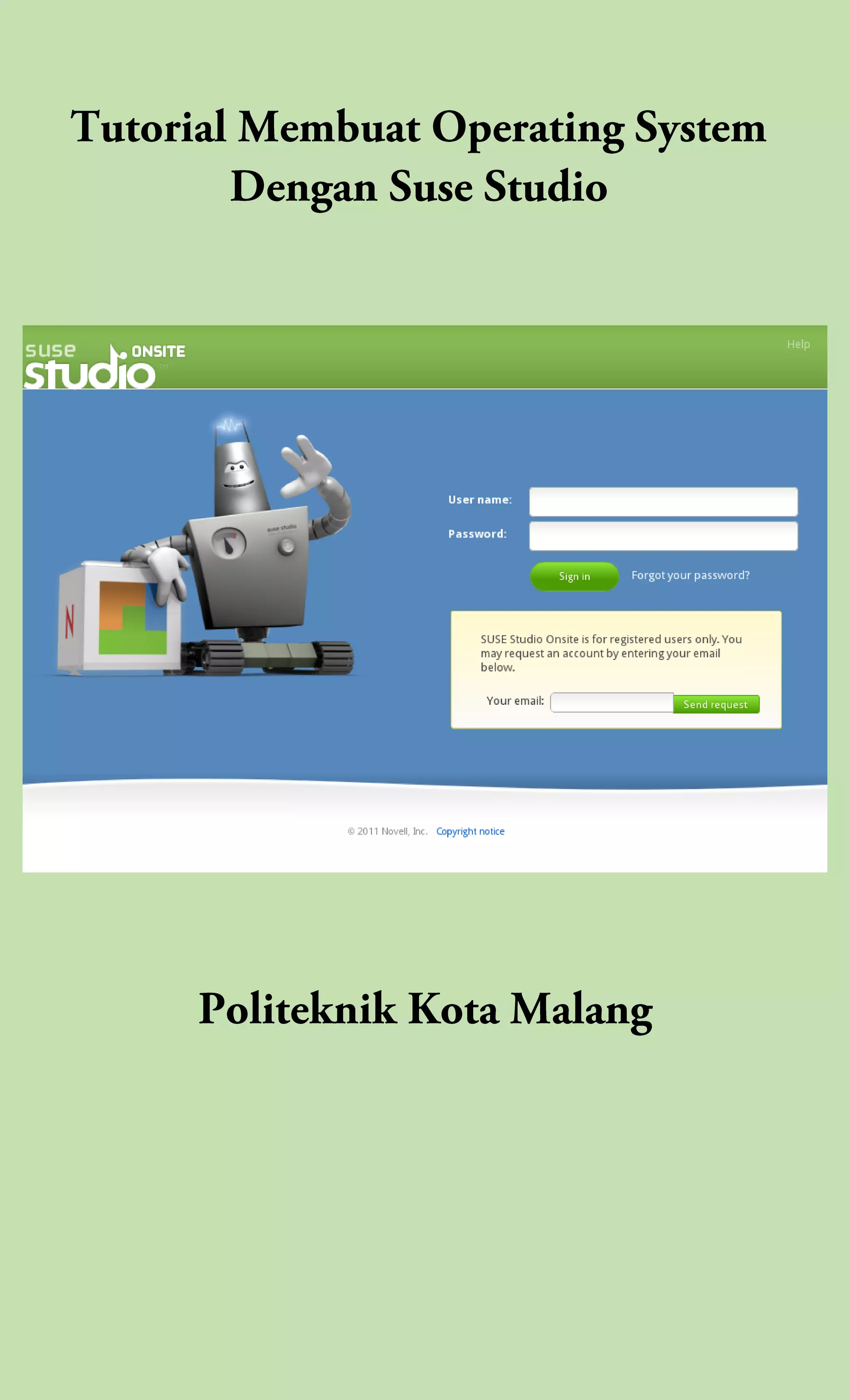 Tutorial membuat os dengan suse studio | PDF