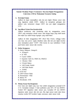 Tutorial membuat project termometer dan jam digital menggunakan codevision avr by muhammad ...