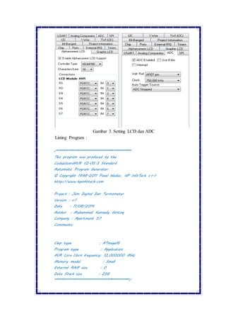 Tutorial membuat project termometer dan jam digital menggunakan codevision avr by muhammad ...