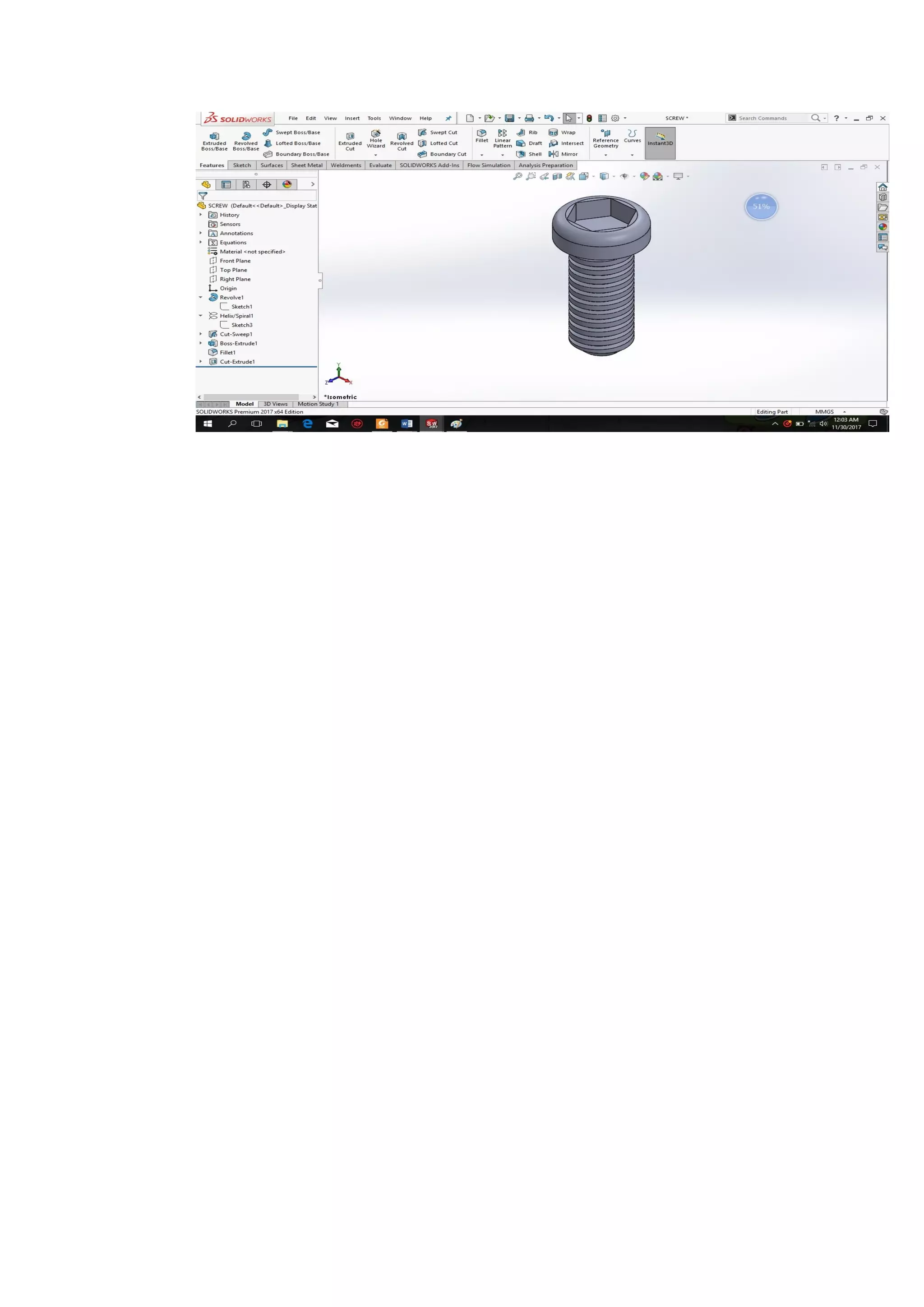 Tutorial membuat screw 3d menggunakan software solidwork | DOC