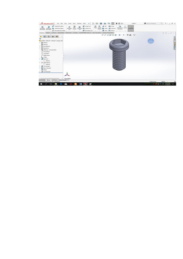 Tutorial membuat screw 3d menggunakan software solidwork | DOC