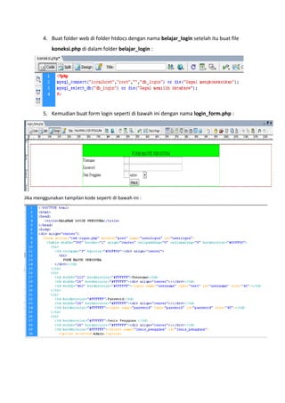 Tutorial membuat system login database | PDF