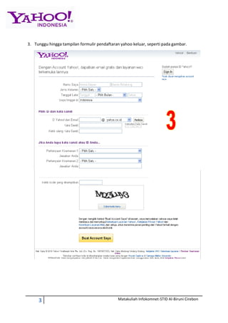 Tutorial membuat yahoo mail stid al-biruni cirebon | PDF