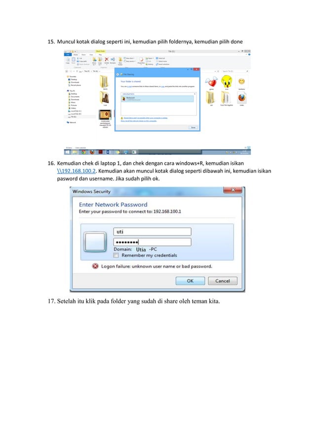 Tutorial mengshare data dengan rj45 | PDF
