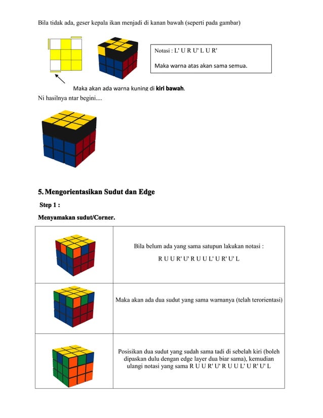 Tutorial rubik's cube 3x3 | PDF
