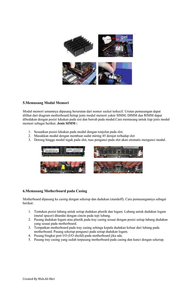 Tutorial merakit pc | DOCX