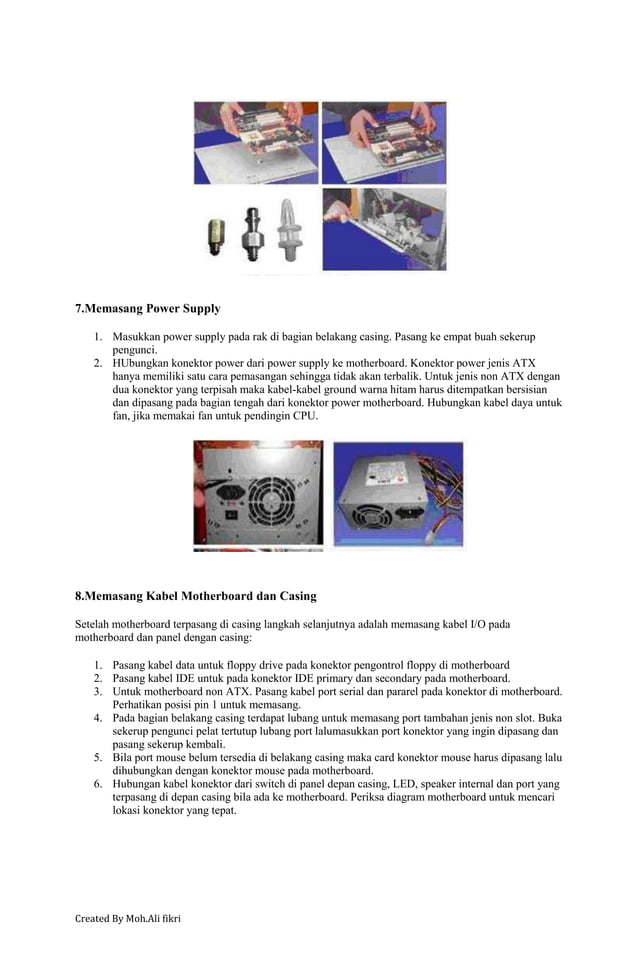 Tutorial merakit pc | DOCX