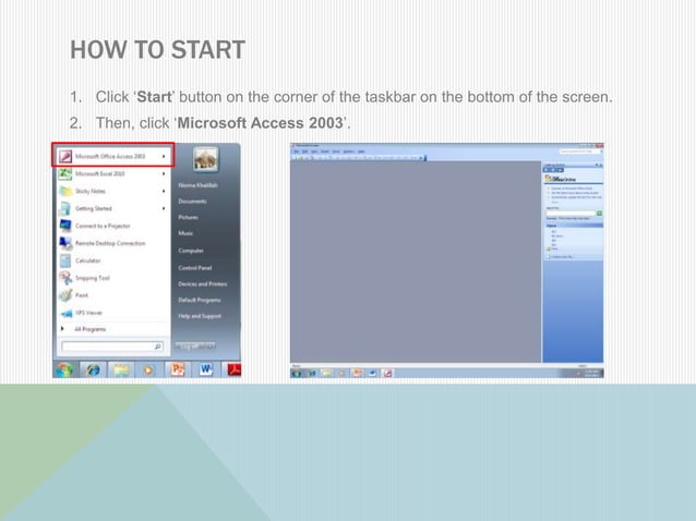 Tutorial microsoft access 2003 | PPTX | Databases | Computer Software and Applications