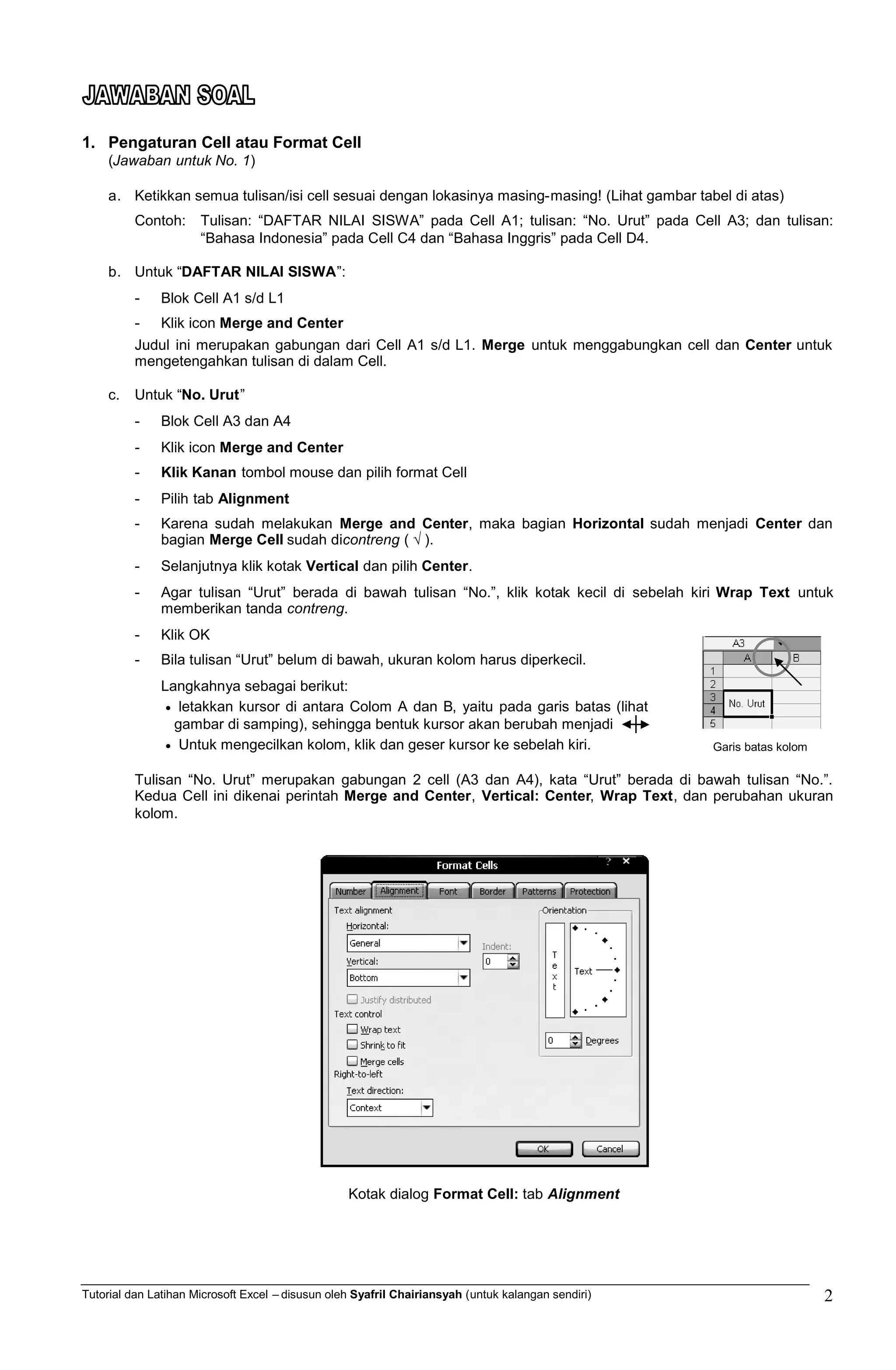 Tutorial microsoft excel-pemula1 | PDF